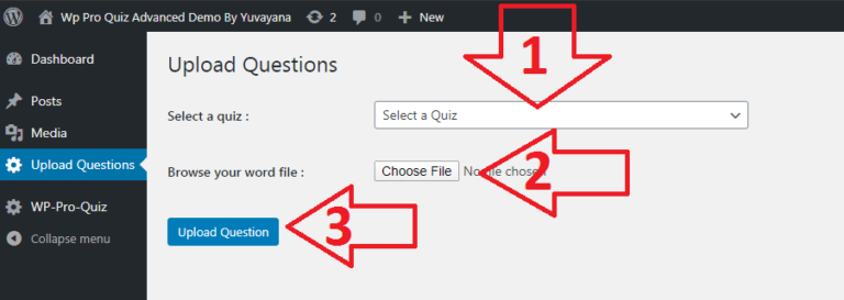 Wp Pro Quiz bulk question upload from MS Word Template