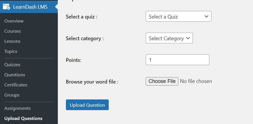 Learndash Bulk Question upload from MS Word | Yuvayana Group