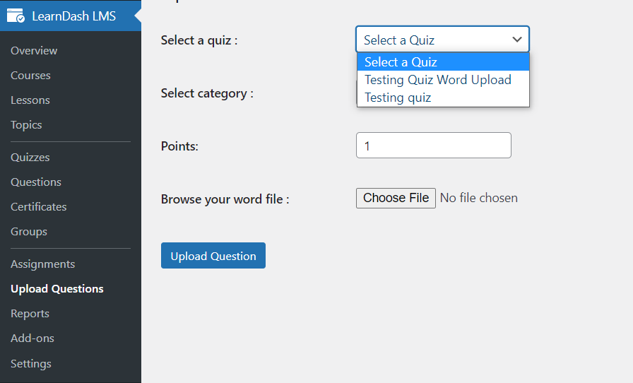 Learndash Bulk Question upload from MS Word | Yuvayana Group